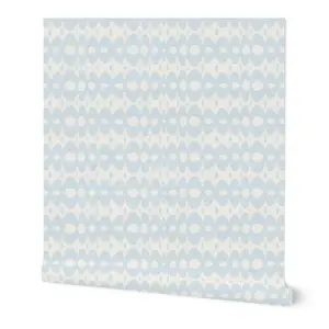 Spoonflower White Waves Ocean Beach Shells Palm 100% Natural Sisal Grasscloth Wallcovering