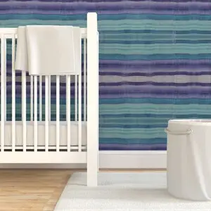 Spoonflower Stripe Layers Stone Geode Geology Fluorite Traditional Wallpaper