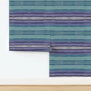 Spoonflower Stripe Layers Stone Geode Geology Fluorite Traditional Wallpaper