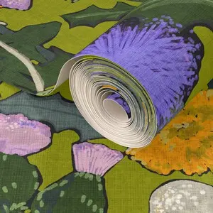 Spoonflower Weeds Are Flowers Too Chart 100% Natural Sisal Grasscloth Wallcovering