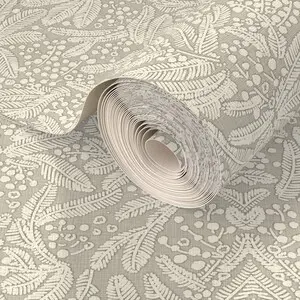 Spoonflower Mimose Texture In Light Taupe Large 100% Natural Sisal Grasscloth Wallcovering - Beige
