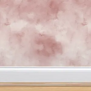 Spoonflower Watercolor Abstract Dusty 100% Natural Sisal Grasscloth Wallcovering - Pink