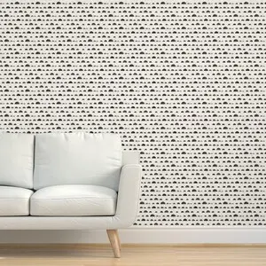 Spoonflower Mod Pebbles In A Row Monochrome 100% Natural Sisal Grasscloth Wallcovering