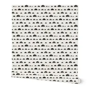 Spoonflower Mod Pebbles In A Row Monochrome 100% Natural Sisal Grasscloth Wallcovering