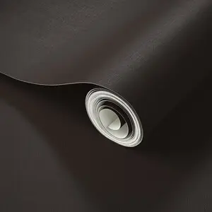 Spoonflower Black Brown Coffee Plain Solid Dark Traditional Wallpaper - Gray,black