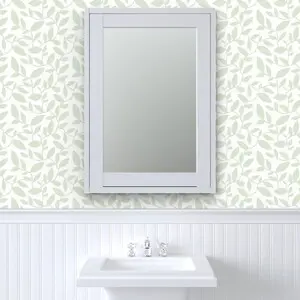 Spoonflower Botanical Leaves Traditional Wallpaper - Green
