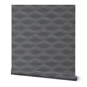 Spoonflower White Grey Decor Linen Bohemian Textured Rustic Wallpaper