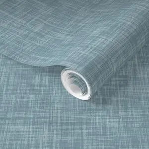 Spoonflower Texture Look Custom Pre-pasted Wallpaper - Blue