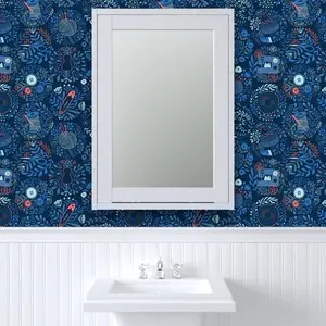 Spoonflower Floral Cat Machine Spoonflowerdc Traditional Wallpaper
