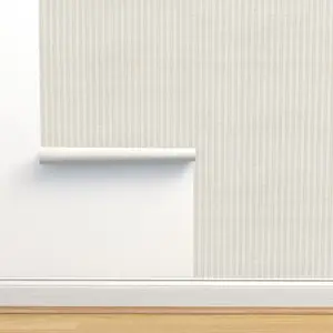 Spoonflower And Cream Anderson Stripe 100% Natural Sisal Grasscloth Wallcovering - White