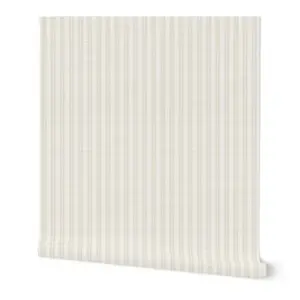 Spoonflower And Cream Anderson Stripe 100% Natural Sisal Grasscloth Wallcovering - White