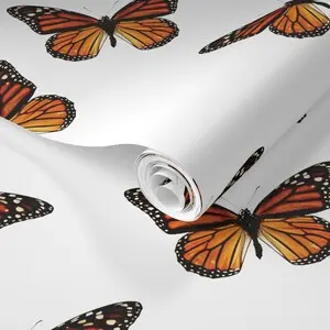 Spoonflower Butterfly Botanical Custom Removable Wallpaper - Black,gray,brown