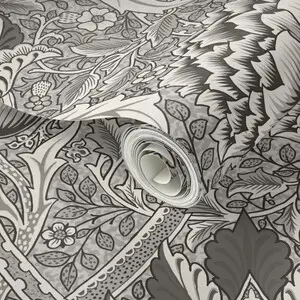 Spoonflower Windrush Victorian Botanical Custom Removable Wallpaper - Gray