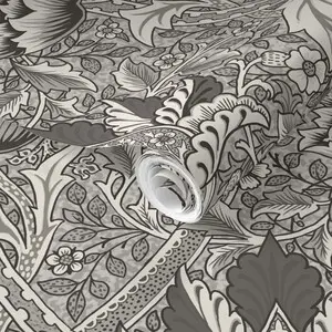 Spoonflower Windrush Victorian Botanical Traditional Wallpaper - Gray