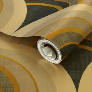 Spoonflower Vintage Retro Geometric Abstract Wallpaper Art Wallpaper - Grey