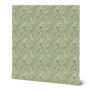 Spoonflower Weed Texture Medium 100% Natural Sisal Grasscloth Wallcovering - Green,beige