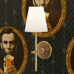 Spoonflower Bubblegum Novelty Print Presidents Beer Washington Custom Pre-pasted Wallpaper
