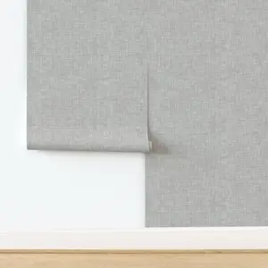 Spoonflower Texture Look Cool Grey Ash Custom Pre-pasted Wallpaper - Gray
