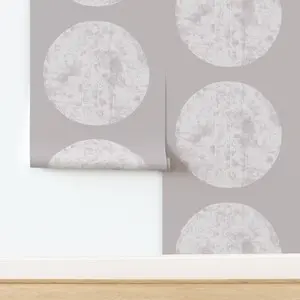 Spoonflower Moon Soft Violet Gray Cool Constellations Custom Removable Wallpaper
