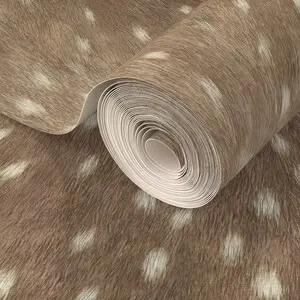 Spoonflower Soft Deer Hide Taupe Skin Woodland Traditional Wallpaper - Brown