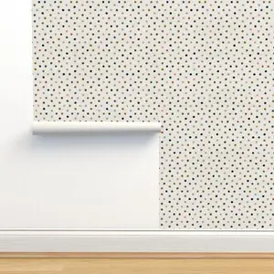 Spoonflower Brighton Polka Dot 100% Natural Sisal Grasscloth Wallcovering