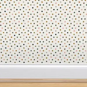 Spoonflower Brighton Polka Dot 100% Natural Sisal Grasscloth Wallcovering