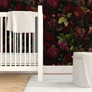 Spoonflower Romantic Classic Flower Home Decor Garden Custom Removable Wallpaper