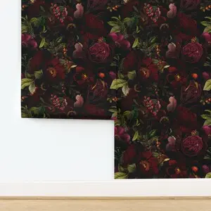 Spoonflower Romantic Classic Flower Home Decor Garden Custom Removable Wallpaper