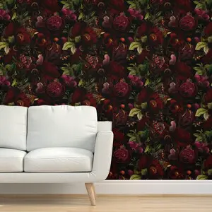 Spoonflower Romantic Classic Flower Home Decor Garden Custom Removable Wallpaper