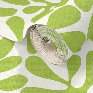 Spoonflower White Lime Block Texture 100% Natural Sisal Grasscloth Wallcovering - Green