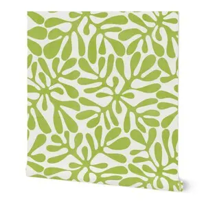 Spoonflower White Lime Block Texture 100% Natural Sisal Grasscloth Wallcovering - Green