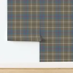 Spoonflower Tartan Scottish Muted Faded Ancient Weathered Traditional Wallpaper