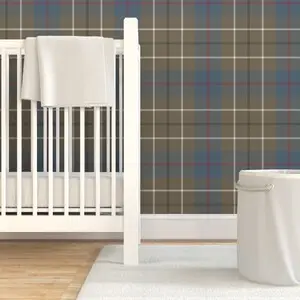 Spoonflower Tartan Scottish Muted Faded Ancient Weathered Traditional Wallpaper