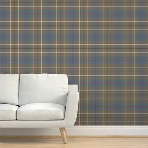 Spoonflower Tartan Scottish Muted Faded Ancient Weathered Traditional Wallpaper