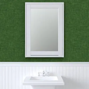 Spoonflower Linen Custom Pre-pasted Wallpaper - Green
