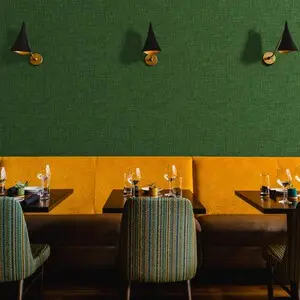 Spoonflower Linen Custom Pre-pasted Wallpaper - Green