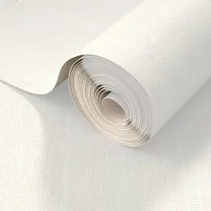 Spoonflower White Ffffff Solid Coordinate 100% Natural Sisal Grasscloth Wallcovering - White,ivory