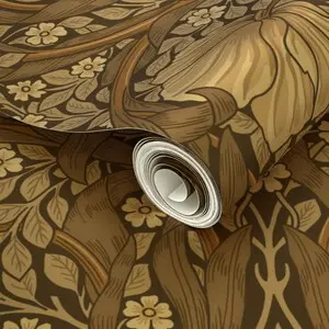 Spoonflower Bestselling Popular Williammorris Antiquefloral Custom Pre-pasted Wallpaper