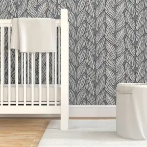 Spoonflower Faux Cable Stitch Knitting Texture Custom Removable Wallpaper