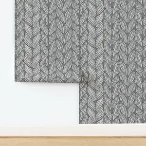 Spoonflower Faux Cable Stitch Knitting Texture Custom Removable Wallpaper