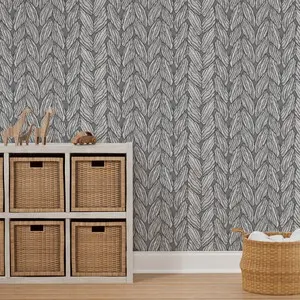 Spoonflower Faux Cable Stitch Knitting Texture Custom Removable Wallpaper