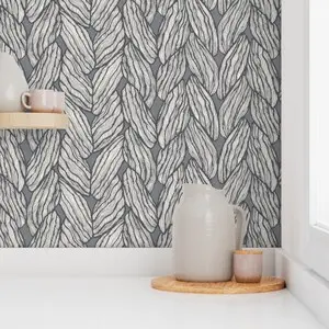 Spoonflower Faux Cable Stitch Knitting Texture Custom Removable Wallpaper