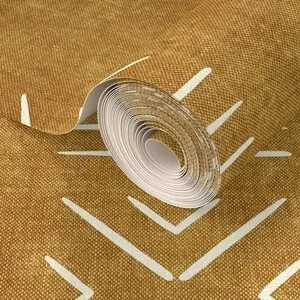 Spoonflower Mud Cloth Tile Stack Mustard Mudcloth Tribal Lad19 100% Natural Sisal Grasscloth Wallcovering - Yellow