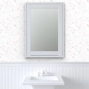 Spoonflower Pale Pink Splatter On White Custom Pre-pasted Wallpaper - White,gray