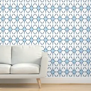 Spoonflower Modern Diamond Bold Mudroom Lattice Trellis Custom Removable Wallpaper