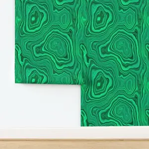 Spoonflower Art Deco Elegant Natural Emerald Stone Study Custom Pre-pasted Wallpaper