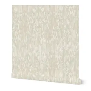 Spoonflower Neutral Beige Light Stroke 100% Natural Sisal Grasscloth Wallcovering