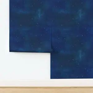 Spoonflower Watercolor Space Sky Stars Custom Removable Wallpaper