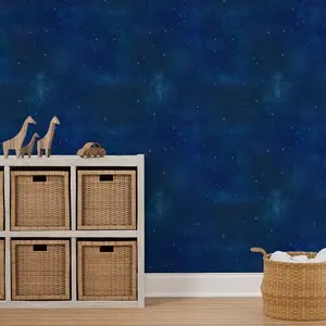 Spoonflower Watercolor Space Sky Stars Custom Removable Wallpaper