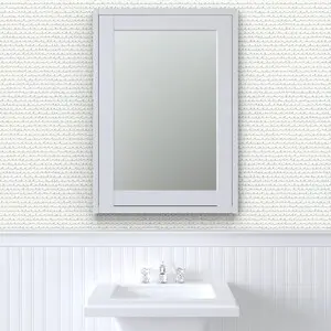 Spoonflower Grey Loops Waves Scribbles Off Custom Pre-pasted Wallpaper